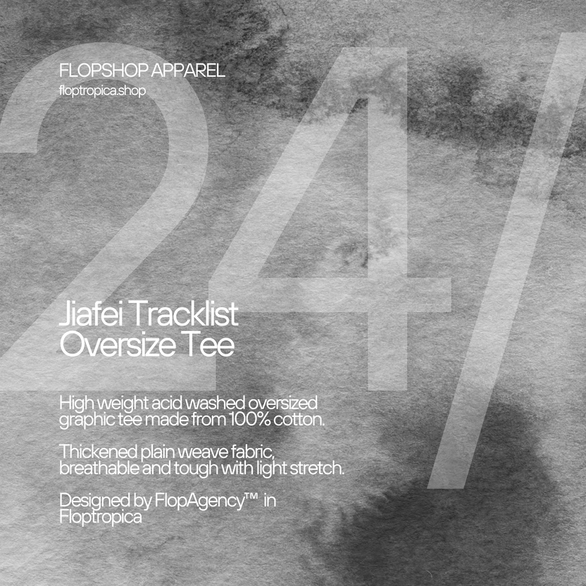 Jiafei Tracklist Oversize Tee – Floptropica
